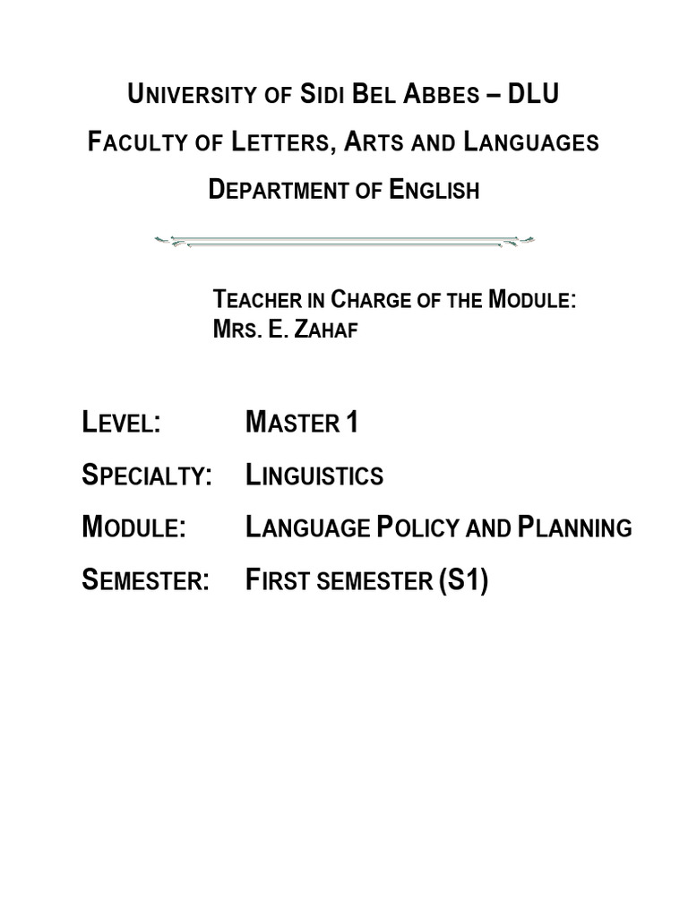 Language Planning for Linguists | PDF | Linguistics | Liberal Arts ...