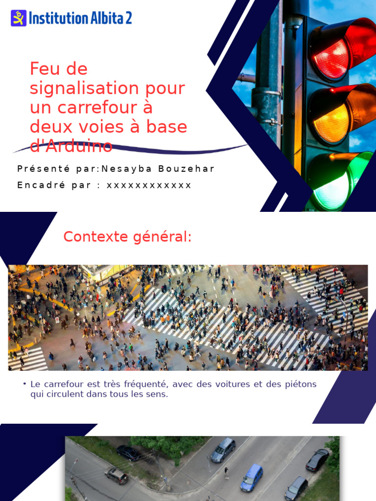 Feu De Signalisation Pour Un Carrefour à Deux Voies à Base Darduino Pdf