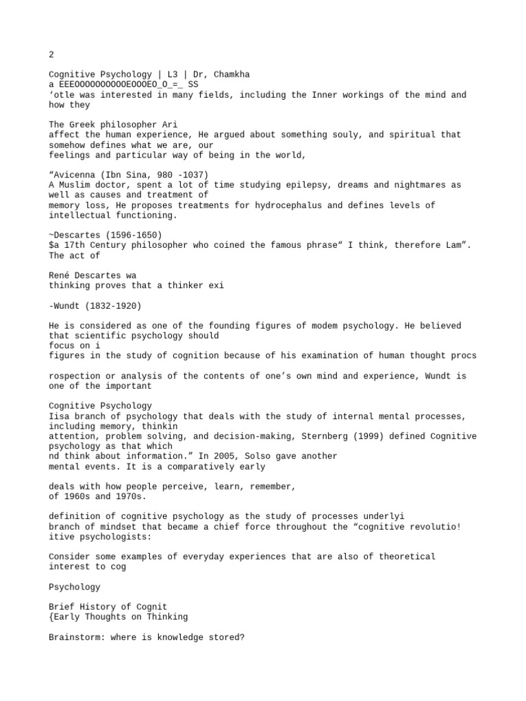 Cognitive Psychology Notes | PDF | Psychology | Cognitive Science