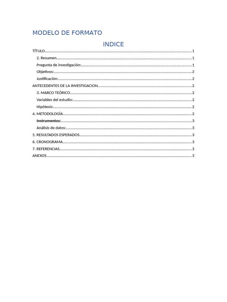 Modelo de Formato | PDF | Análisis de los datos | Hipótesis