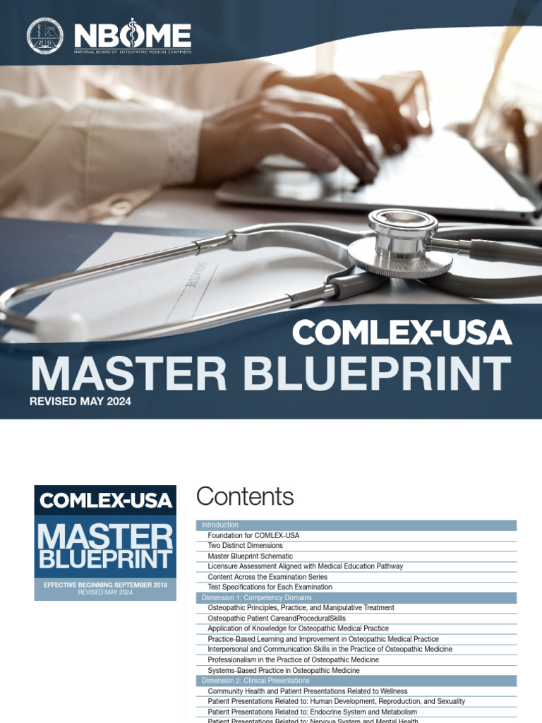 COMLEX-USA Master Blueprint 2024 | PDF | Medical Diagnosis | Physical ...