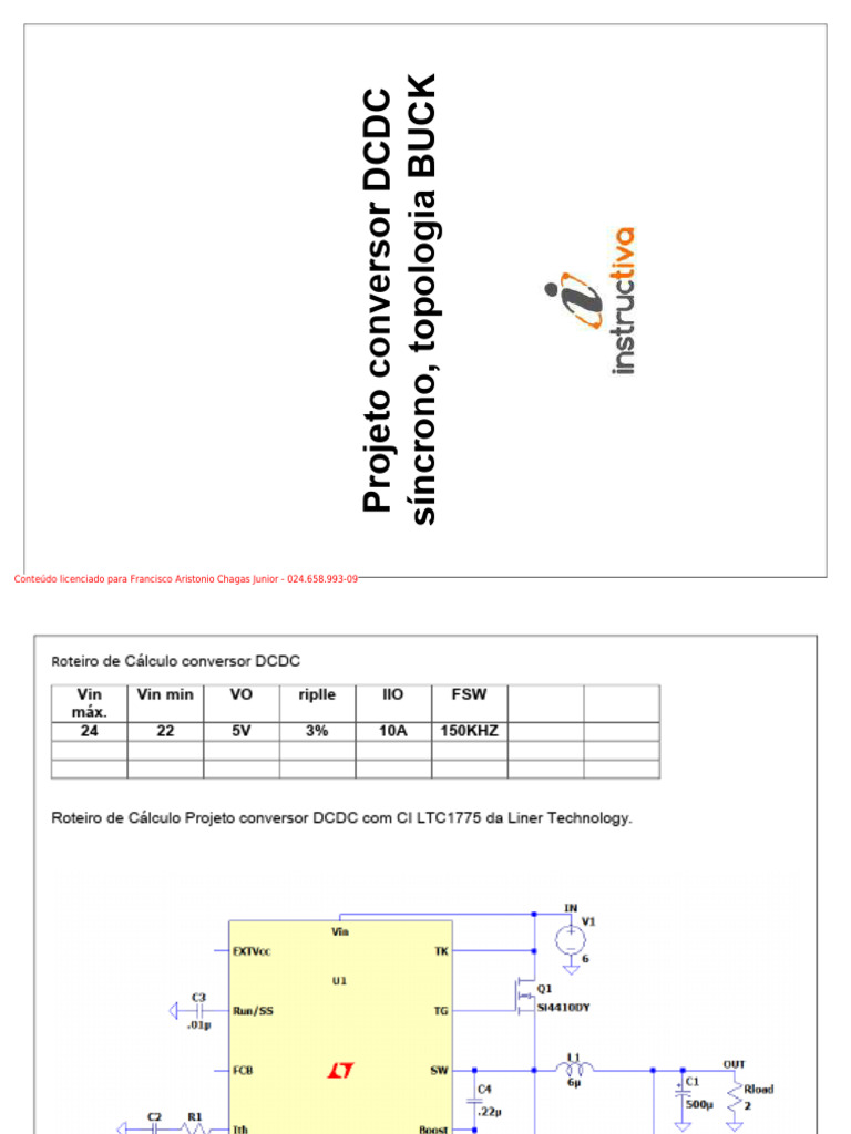 roteiro-de-calculo-conversor-dcdc | PDF | Capacitor | MOSFET
