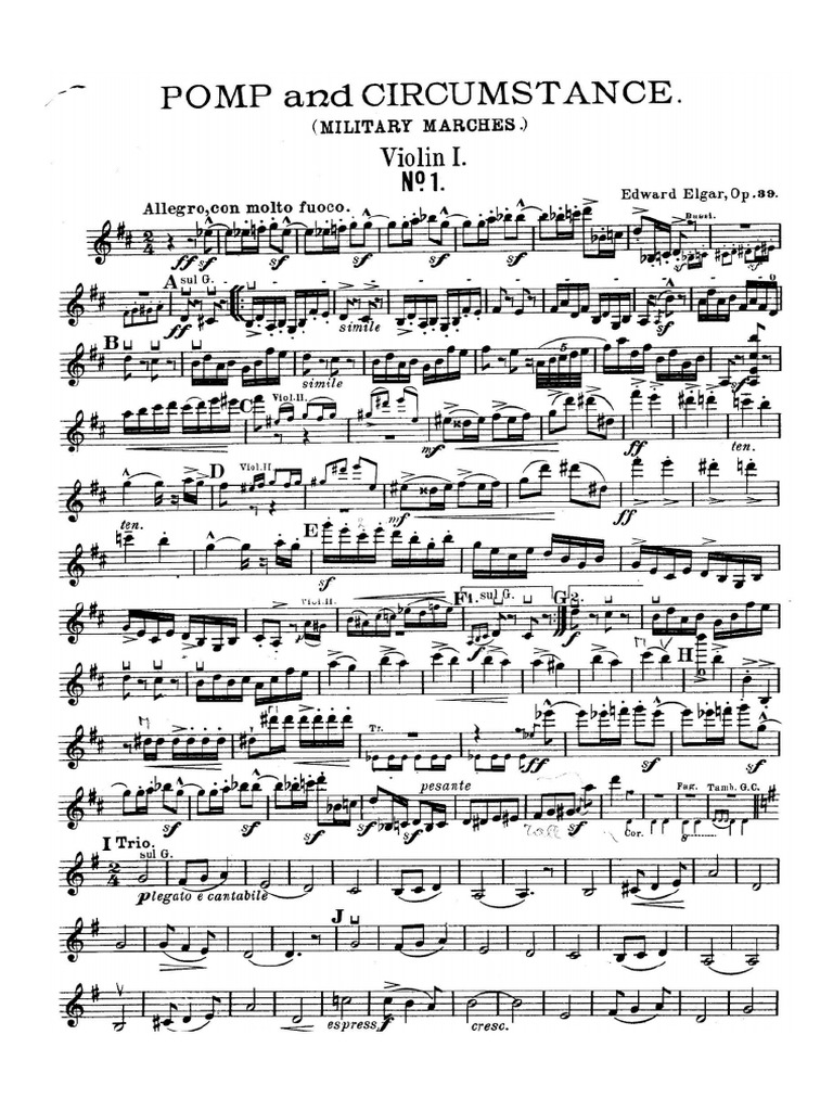 POMPA Y CIRCUNSTANCIA Vln 1 y 2 | PDF