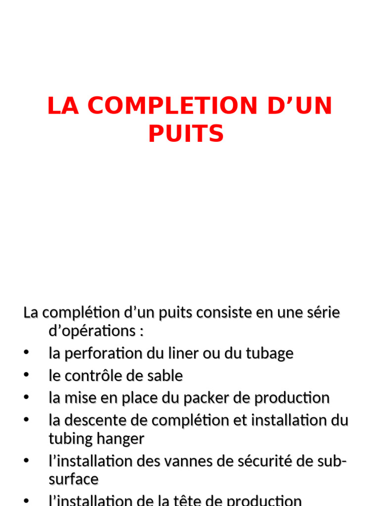 LA COMPLETION Laison Couche-trou | PDF