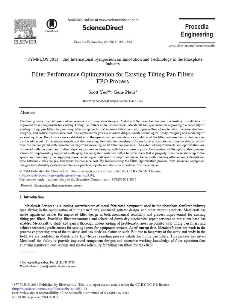 Optimizing Tilting Pan Filter Performance | PDF | Reliability ...