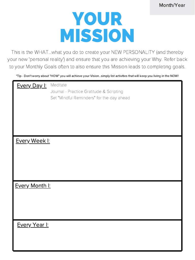 Mission Worksheet | PDF