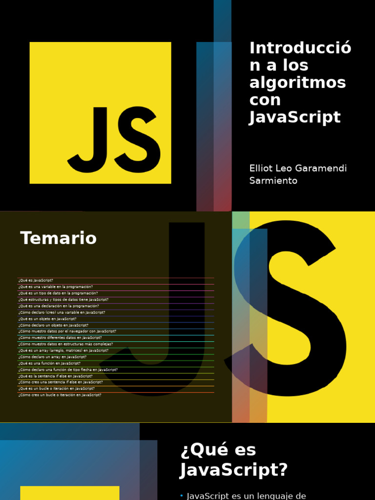 Introducción A Los Algoritmos Con Javascript Pdf Script Java