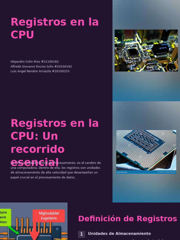 Registros en La CPU | PDF | Almacenamiento de datos de la computadora ...