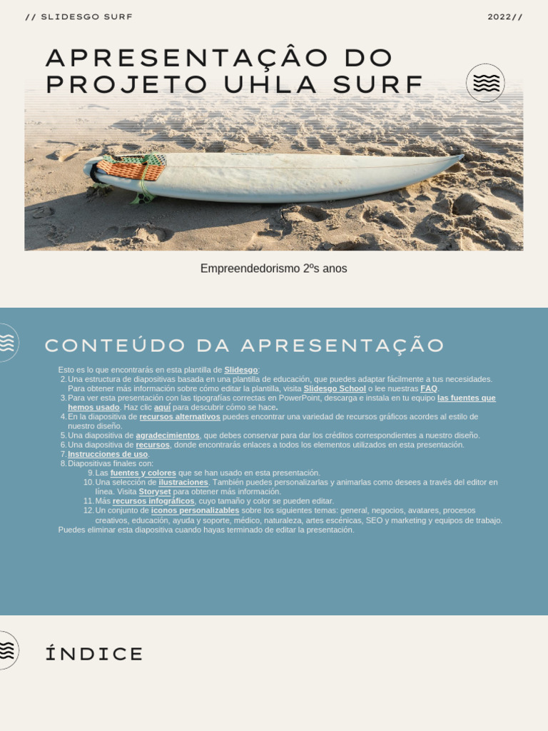 Plantilla de Presentación sobre Surf | PDF | Planetas | Sistema solar
