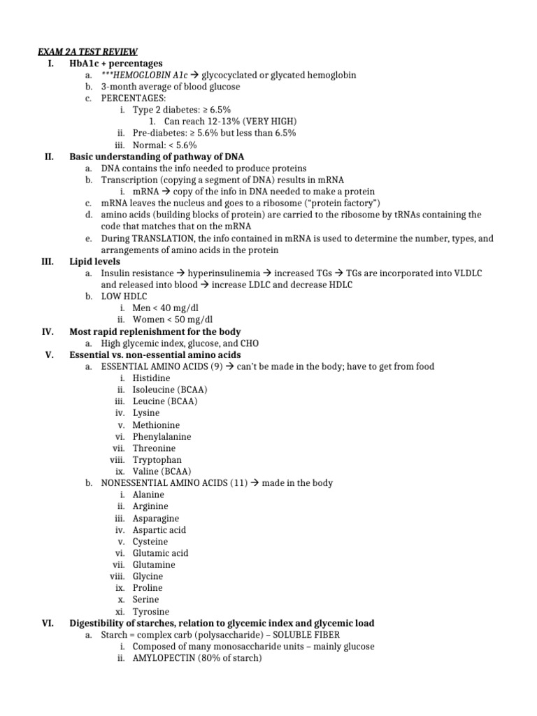 Exam 2a Test Review | PDF | Glycated Hemoglobin | Endocrine