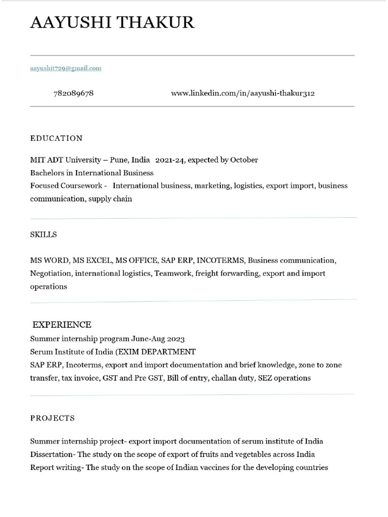 Aayushi's Resume-1 | PDF