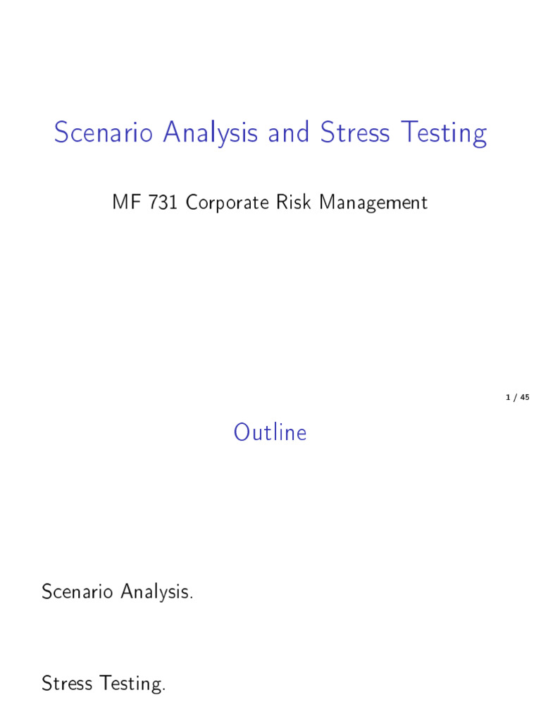 06 Scenario Stress | PDF | Futures Contract | Risk