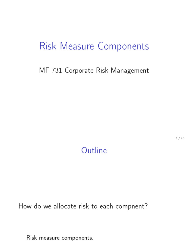 05 Risk Measure Components New | PDF | Value At Risk | Risk