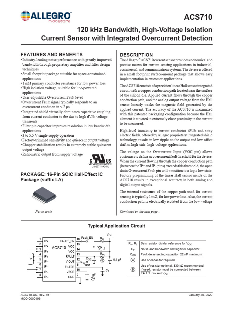 ACS710-Datasheet Sensor Corrente LG Piso Teto | PDF | Electronic ...