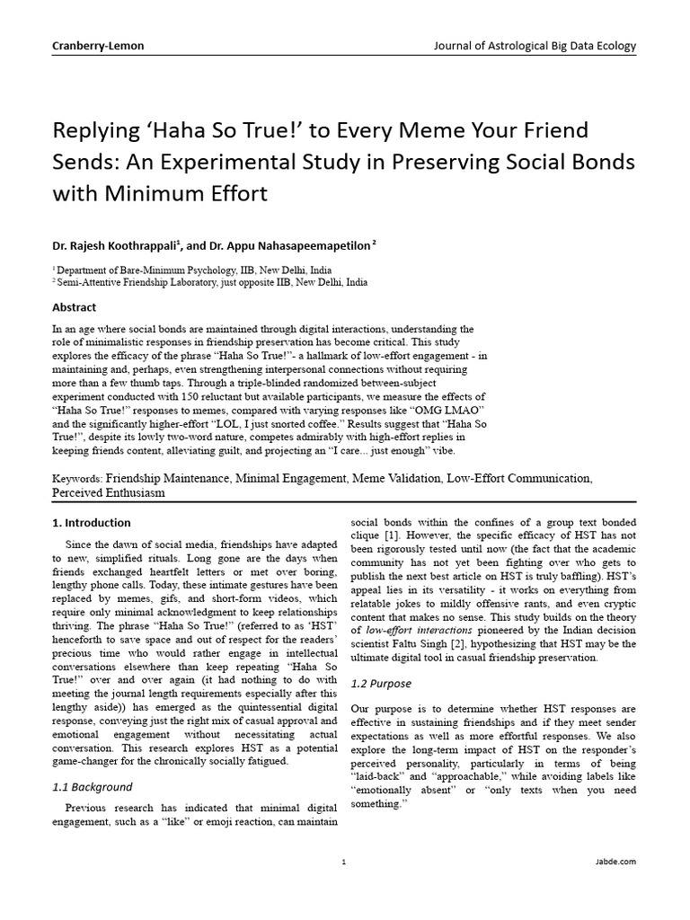 Phubbing and the "Haha So True!" Meme | PDF