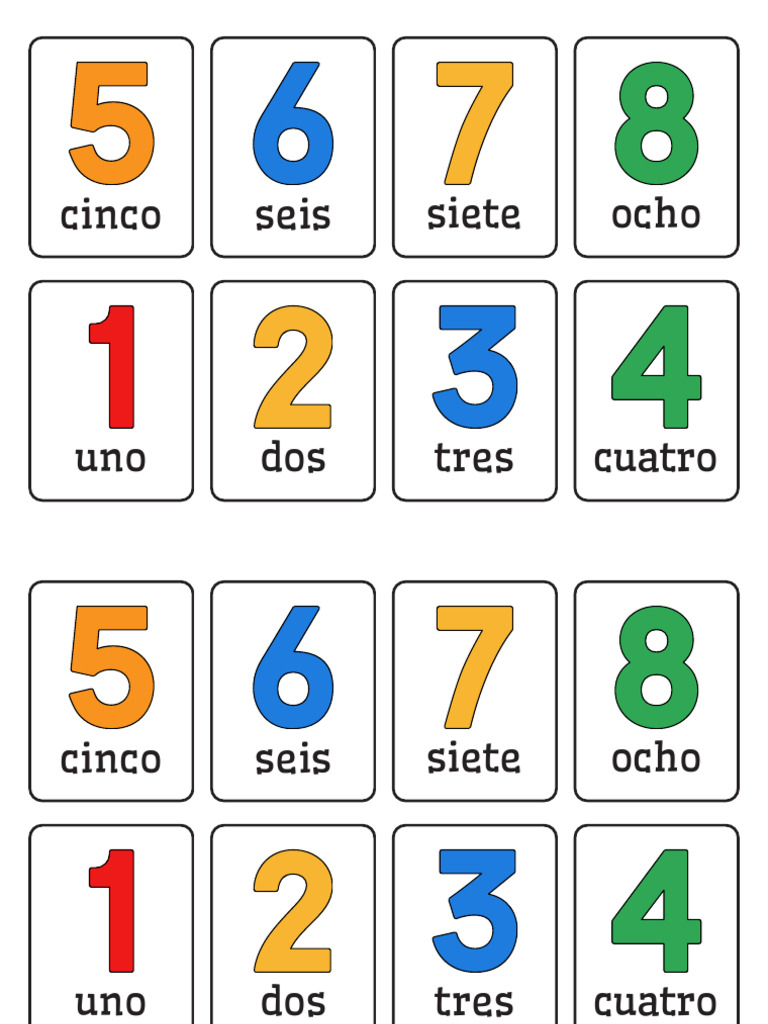 Memoria de Números para Imprimir | PDF