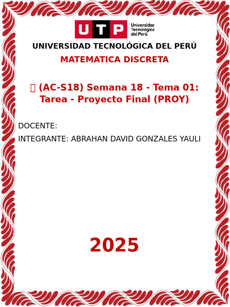 (AC-S18) Semana 18 - Tema 01 Tarea - Proyecto Final (PROY) | PDF | Business | Logística