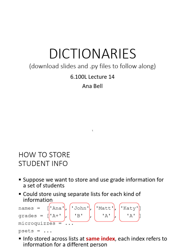 Python Dictionaries for Students | PDF | Software Engineering | Computer Programming