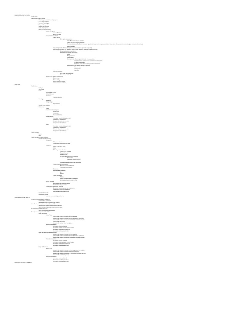 esquema de eia | PDF | Agua | Tratamiento de aguas residuales