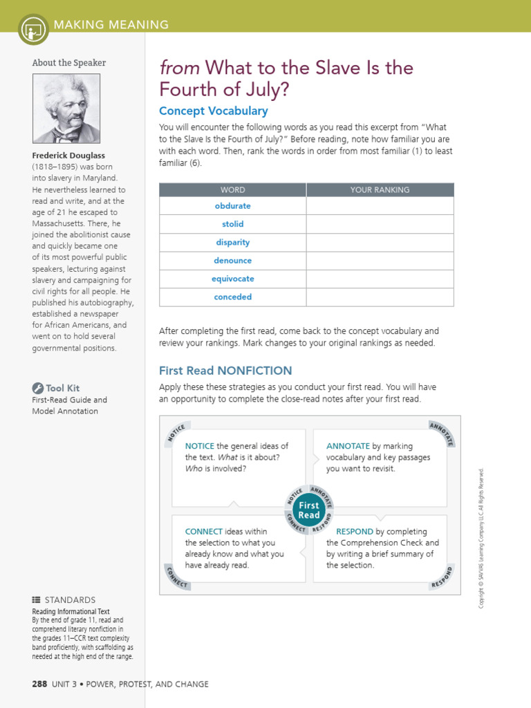 From What To The Slave Is The Fourth of July - PDF | PDF | Verb | Phrase