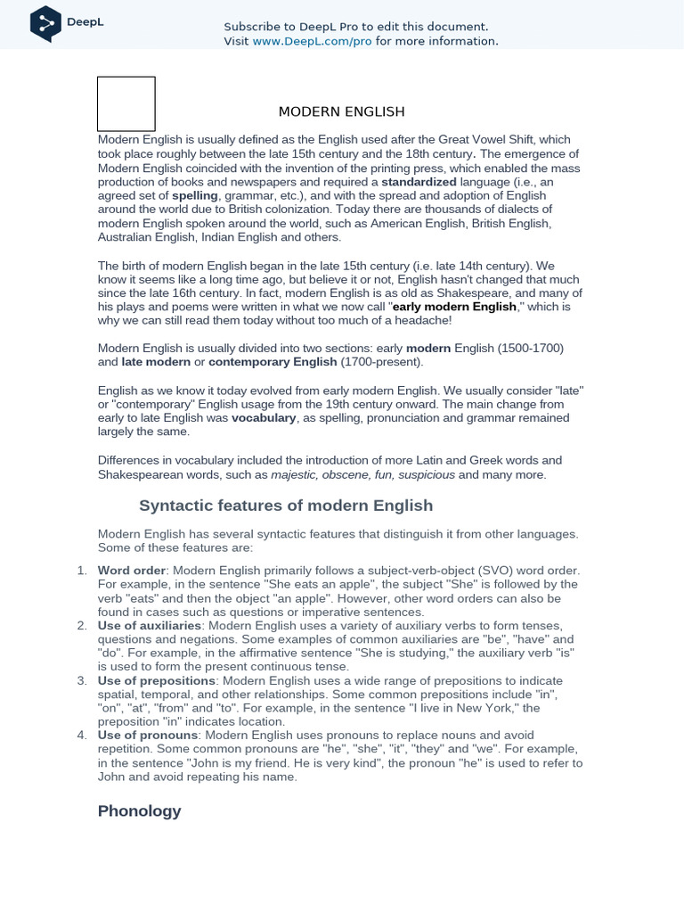 MODERN ENGLISH en (1) | PDF | English Language | Verb