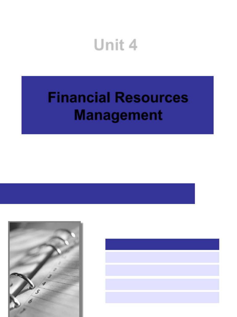 Unit 4.3-Financial Resources | PDF | Stocks | Depreciation