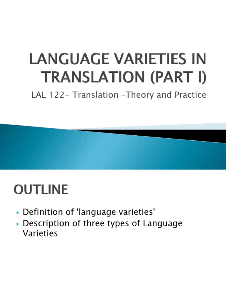 Language Varieties in Translation | PDF | English Language | Dialect
