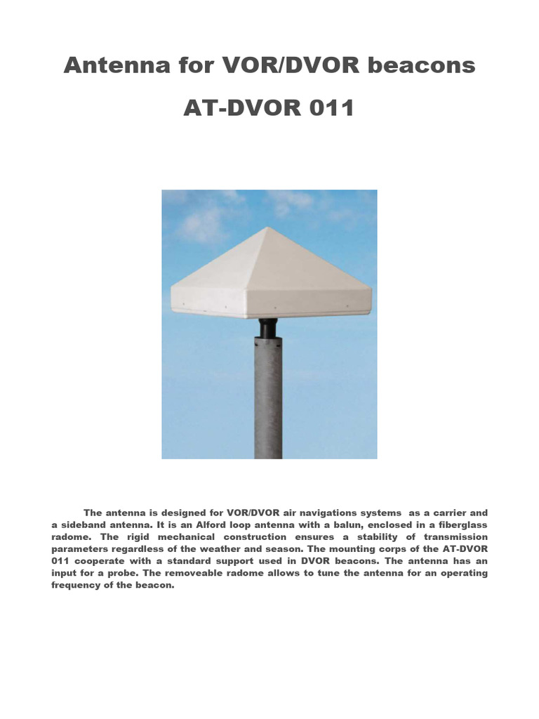 AT-DVOR 011 en | PDF | Antenna (Radio) | Information And Communications ...