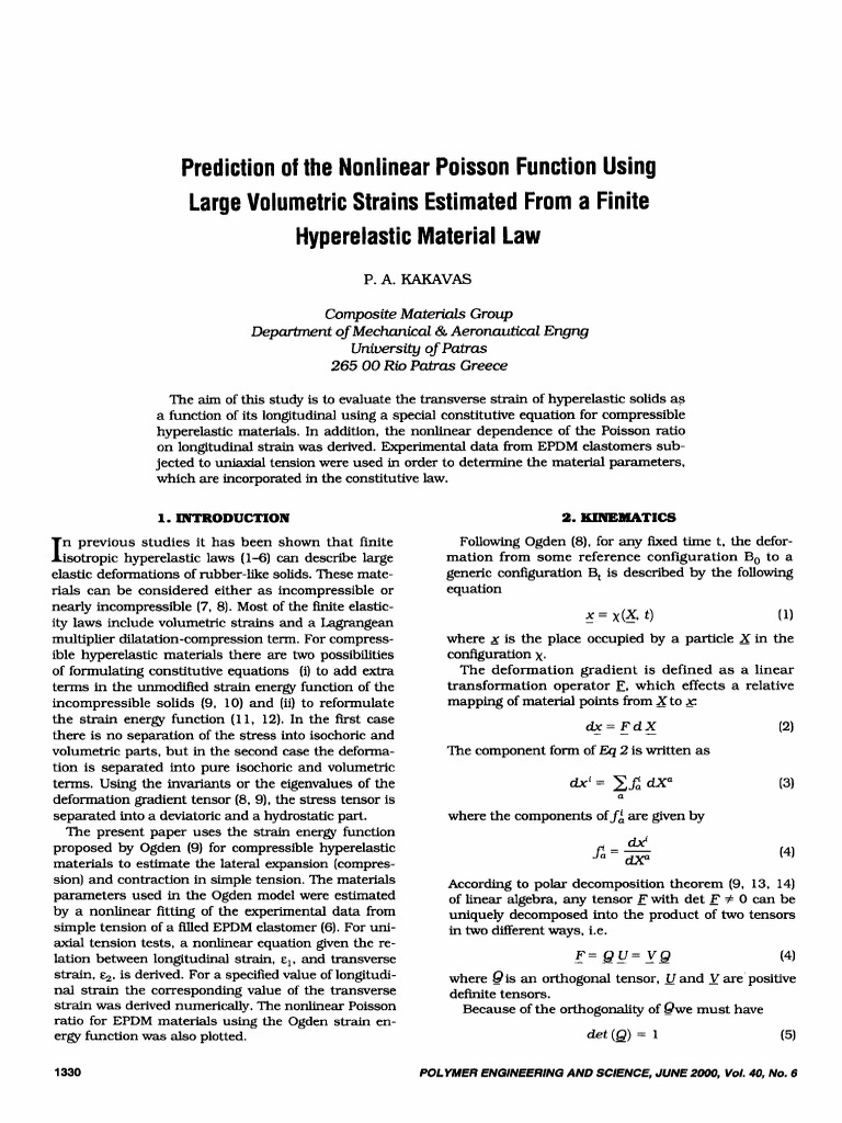 Prediction of the Nonlinear Poisson Function Using Large Volumetric ... Prediction of the Nonlinear Poisson Function Using Large Volumetric ...