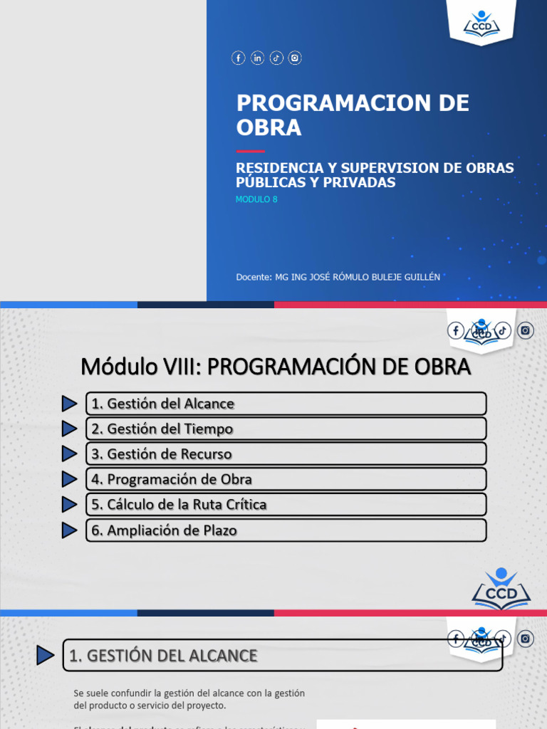 Modulo Viii - Programacion de Obra | PDF | Gestión de proyectos ...