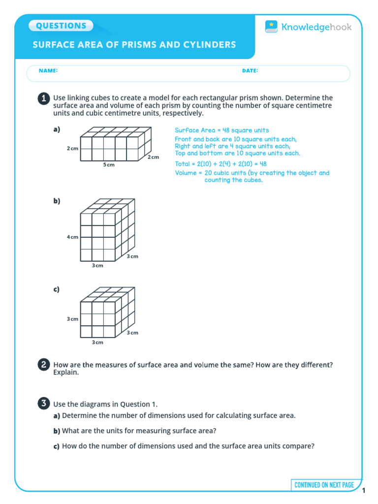 As - 07SE 956384 W G Davis Sr PS - Surface-Area-Of-prisms-And-cylinders ...