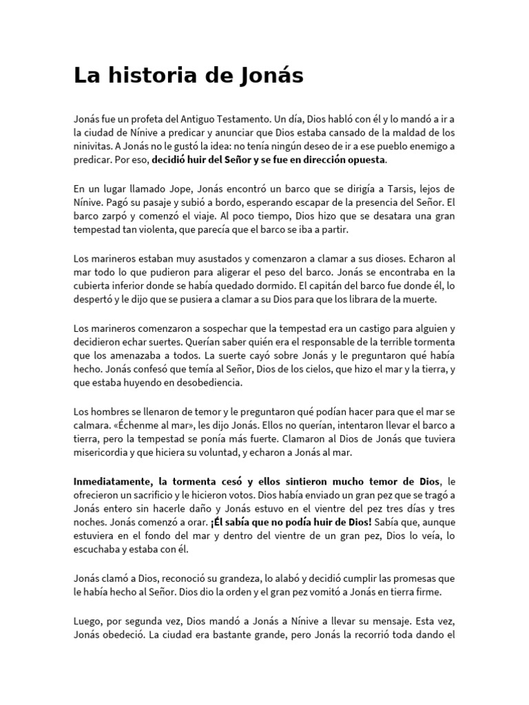 La Historia de Jonás | PDF | Jonás | Residuos