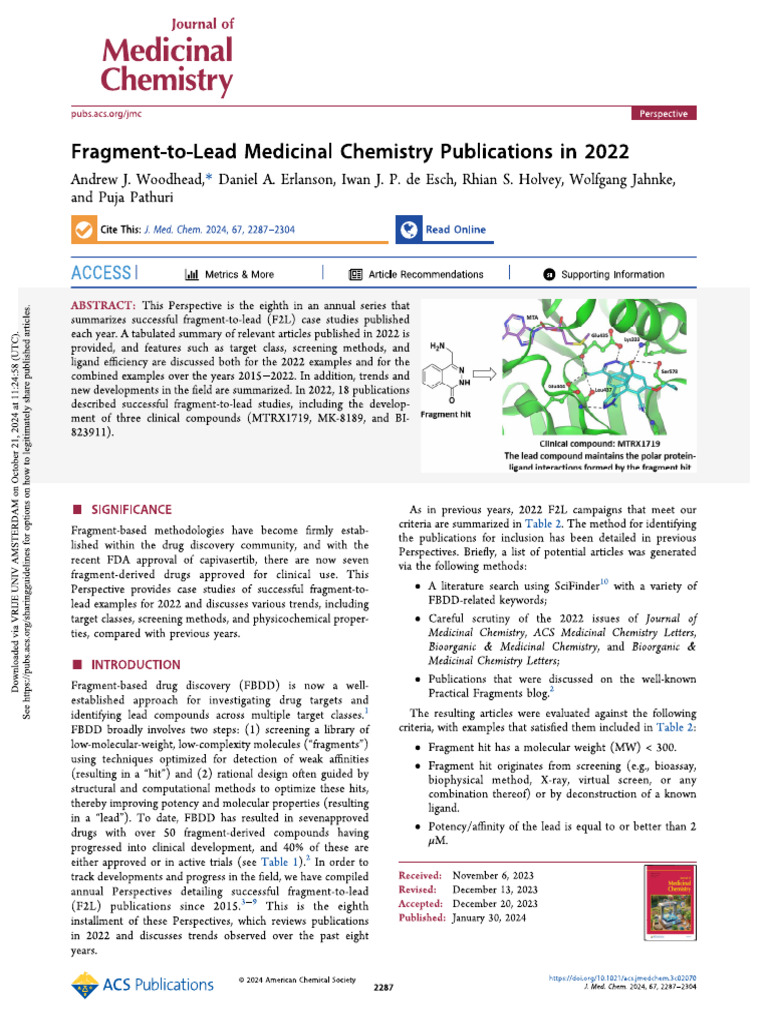 ?Fragment-To-Lead Medicinal Chemistry ??? | PDF