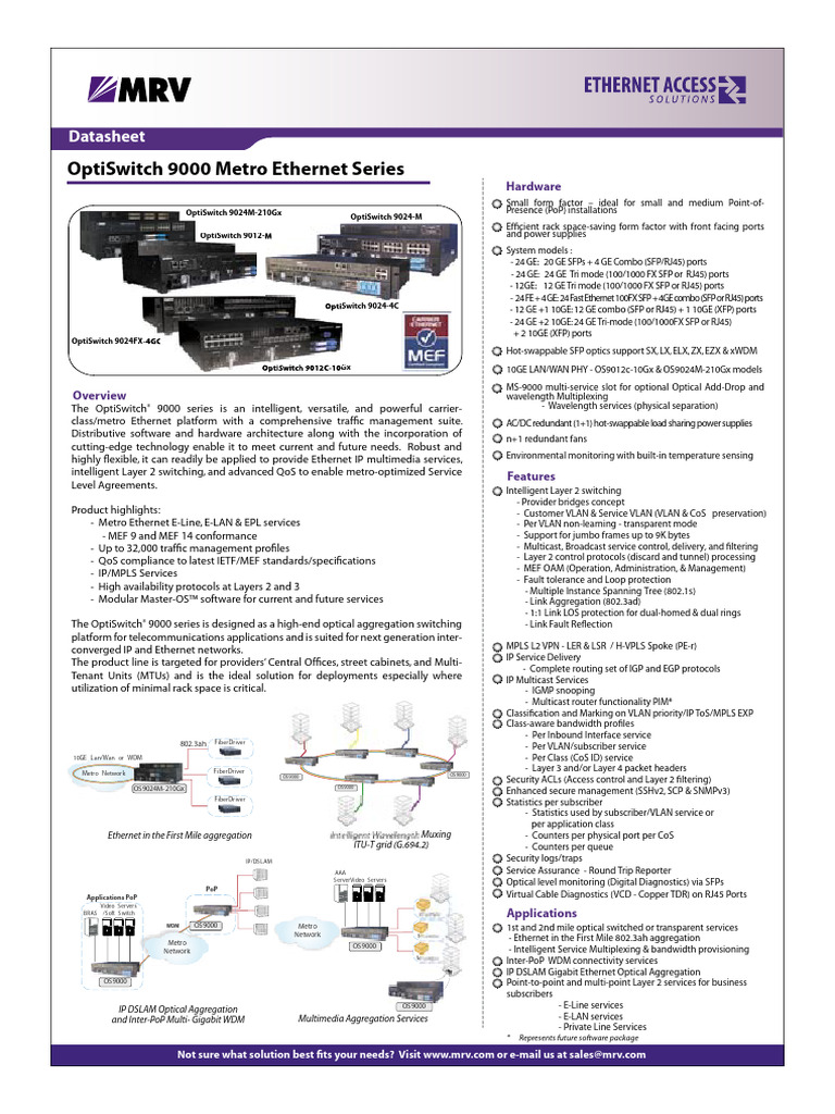 MRV-OS-OS9000-ME-Series_LO | PDF | Wavelength Division Multiplexing ...