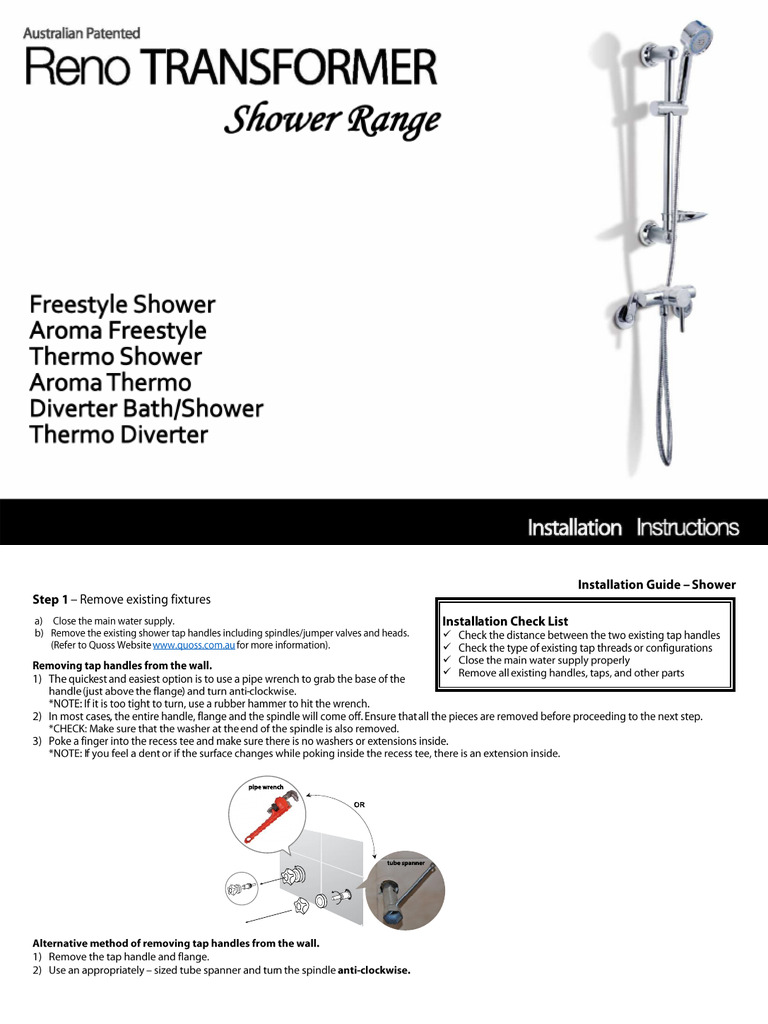 Shower Tap Installation Guide | PDF