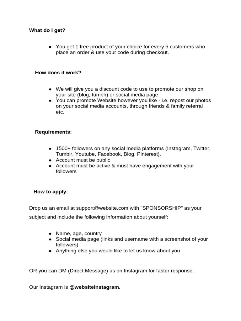 Sponsorship Program | PDF