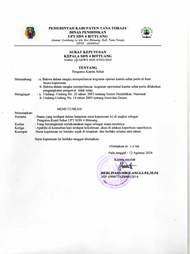 PENGURUS KANTIN | PDF