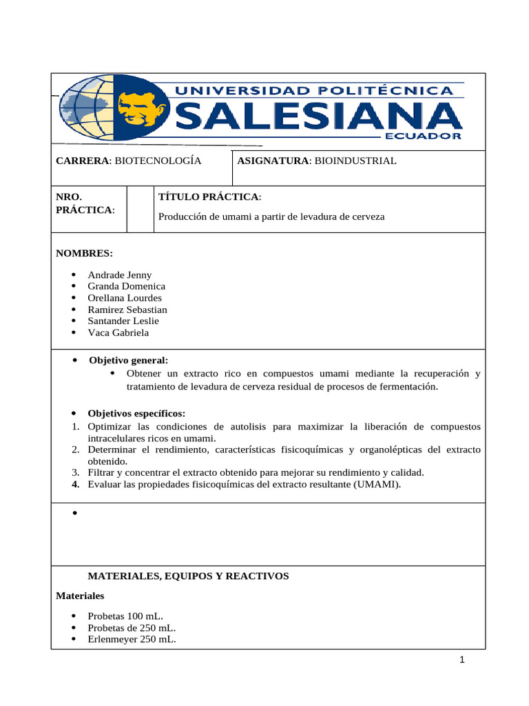 Protocolo UMAMI | PDF | Concentración | Química