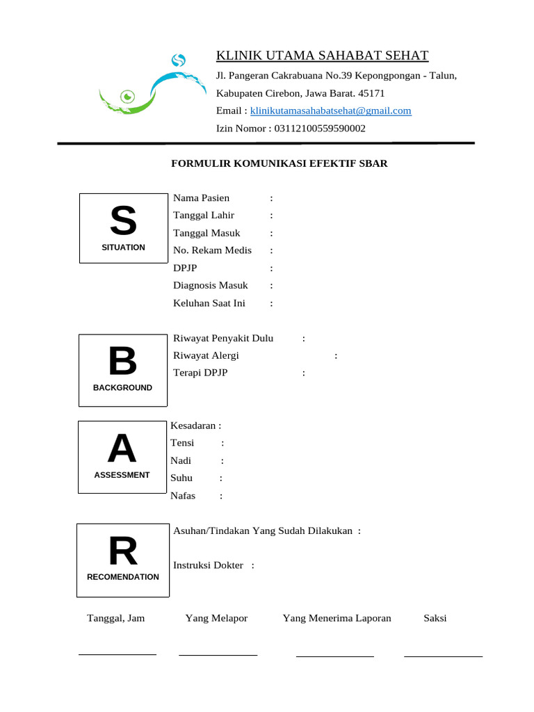 2.2.2 Formulir Sbar TBK KSS | PDF