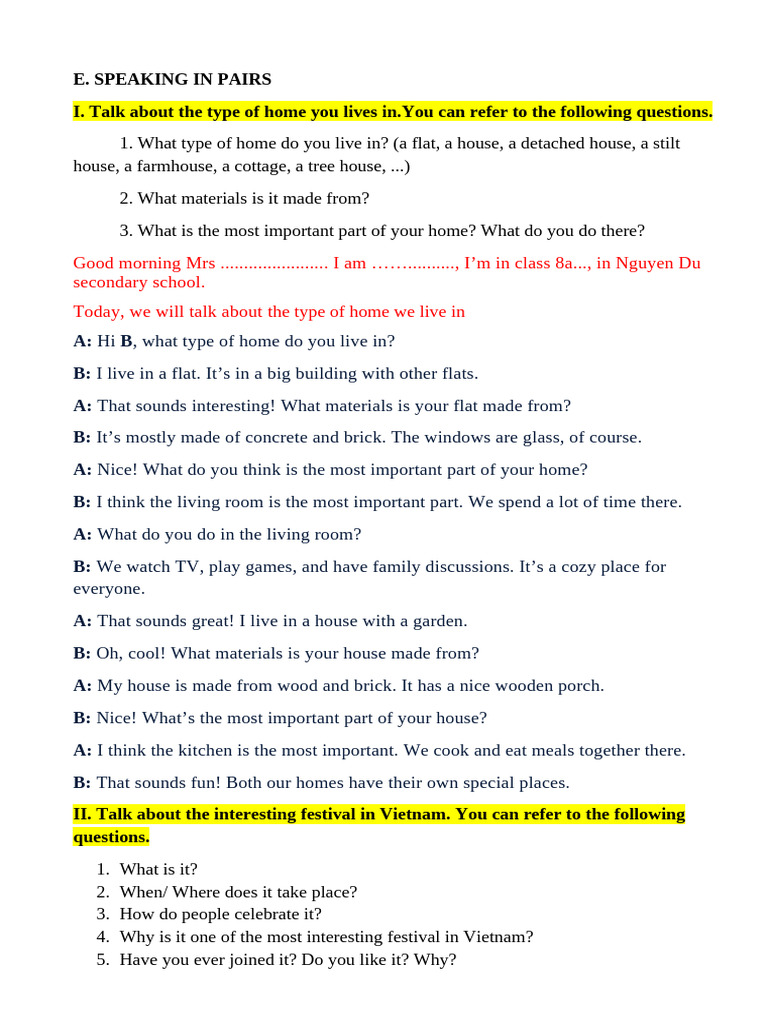 Speaking in Pairs CK1 - L P 8 | PDF | Educational Technology