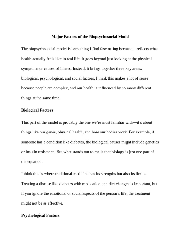Biopsychosocial Model Explained | PDF | Stress (Biology) | Psychology