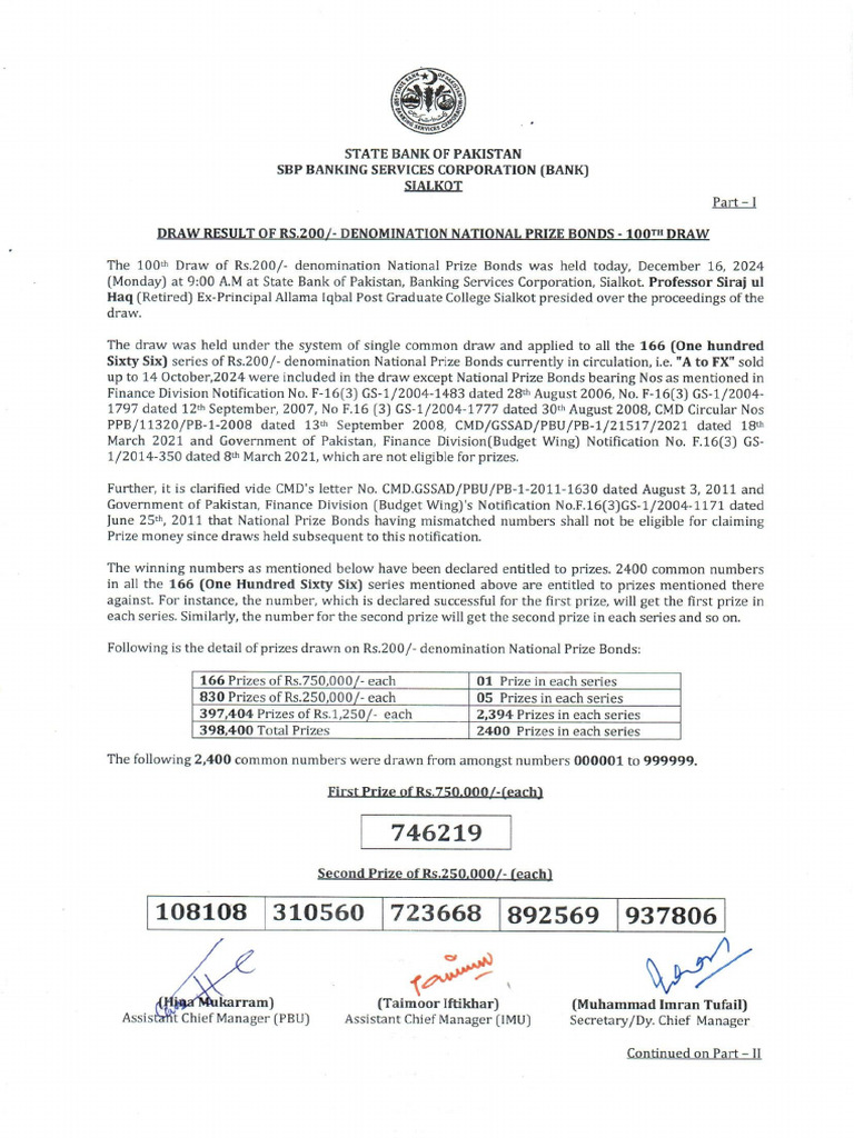 200 Draw Result Final 16-12-2024 | PDF