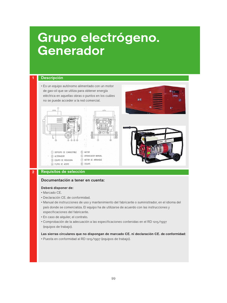 Guía de Uso y Mantenimiento de Grupos Electrógenos | PDF | Motores ...