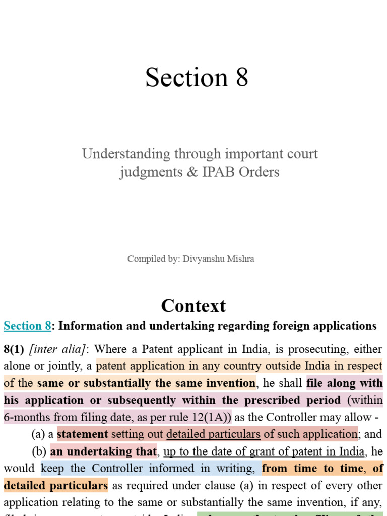 Section 8: Patent Application Requirements | PDF | Patent | Glossary Of Patent Law Terms