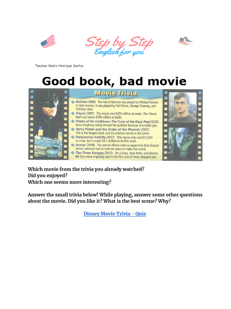 Teens 1 - Good Book, Bad Movie | PDF