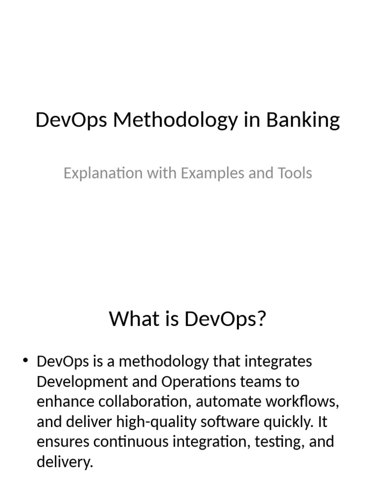 Devops in Banking Examples | PDF
