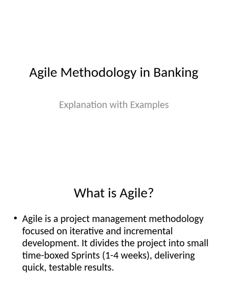 Agile in Banking Examples | PDF