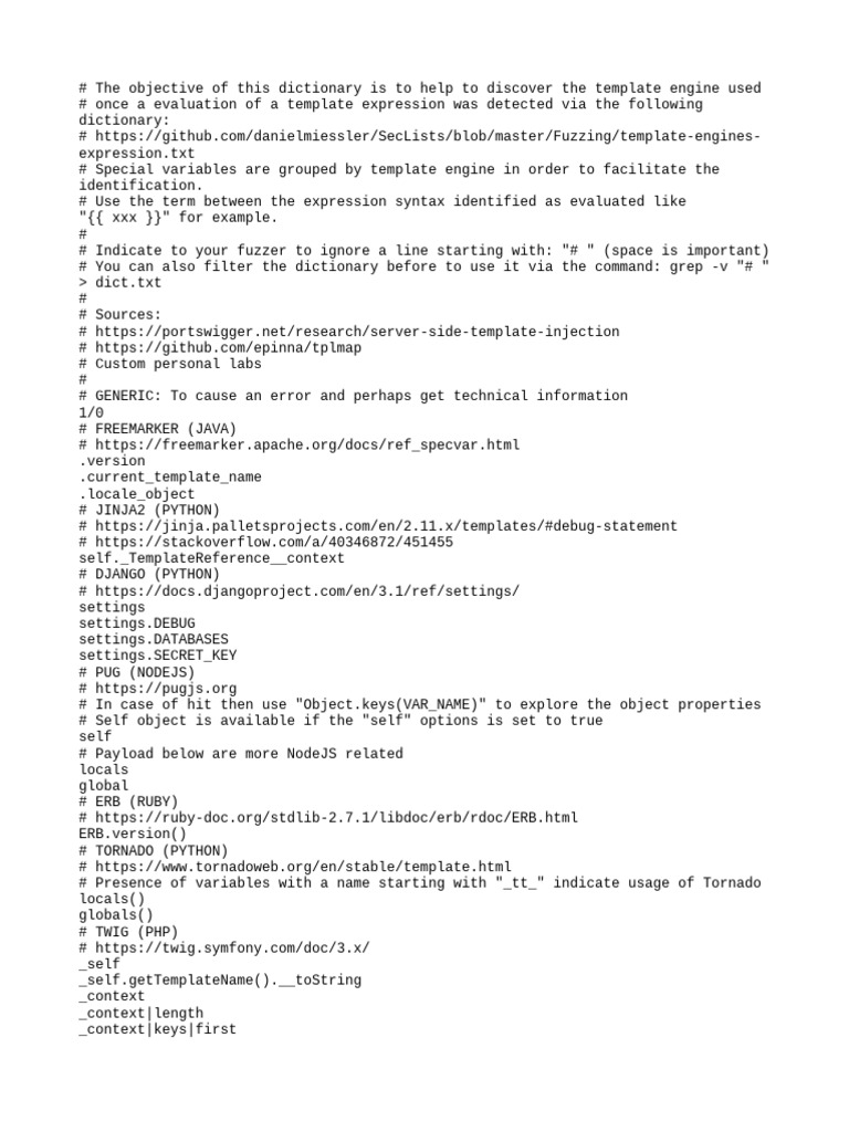Template Engines Special Vars | PDF | Object Oriented Programming | Computer Programming