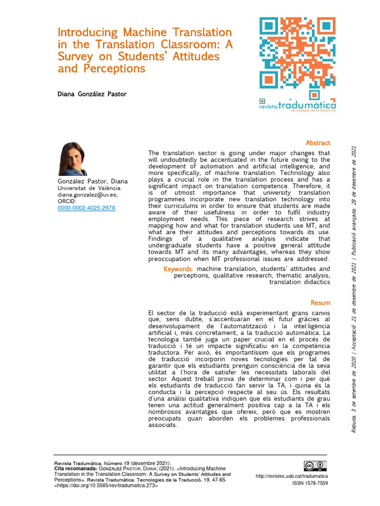 Machine Translation in Translation Education | PDF | Translations ...