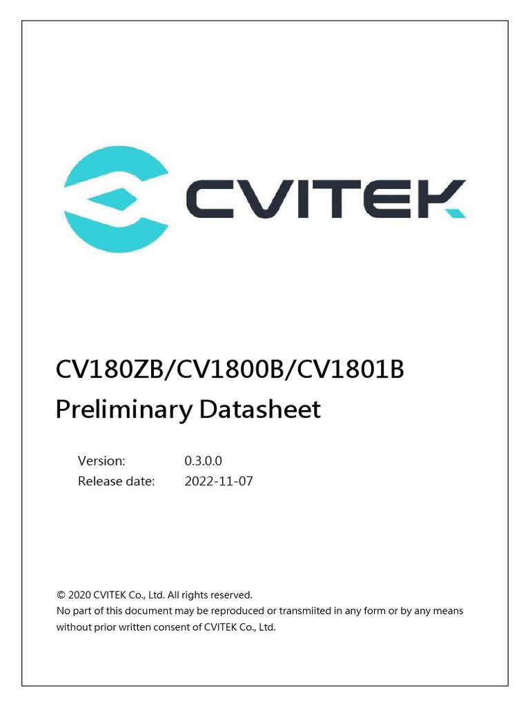 CV1800B Datasheet Short | PDF | Network Packet | Digital Technology